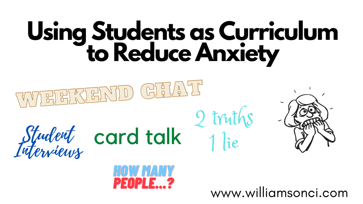 Using Students as Curriculum to Reduce Anxiety – Williamson CI & TPRS